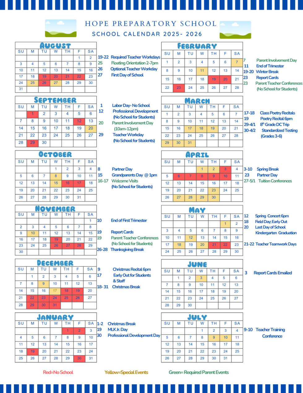 Calendar | Hope Preparatory School